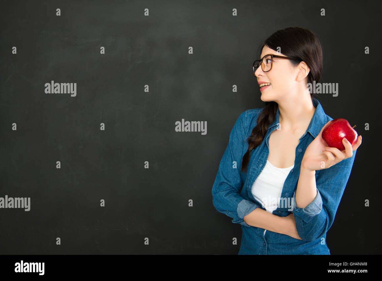 she know what she doing, so she is happy to see the result Stock Photo ...