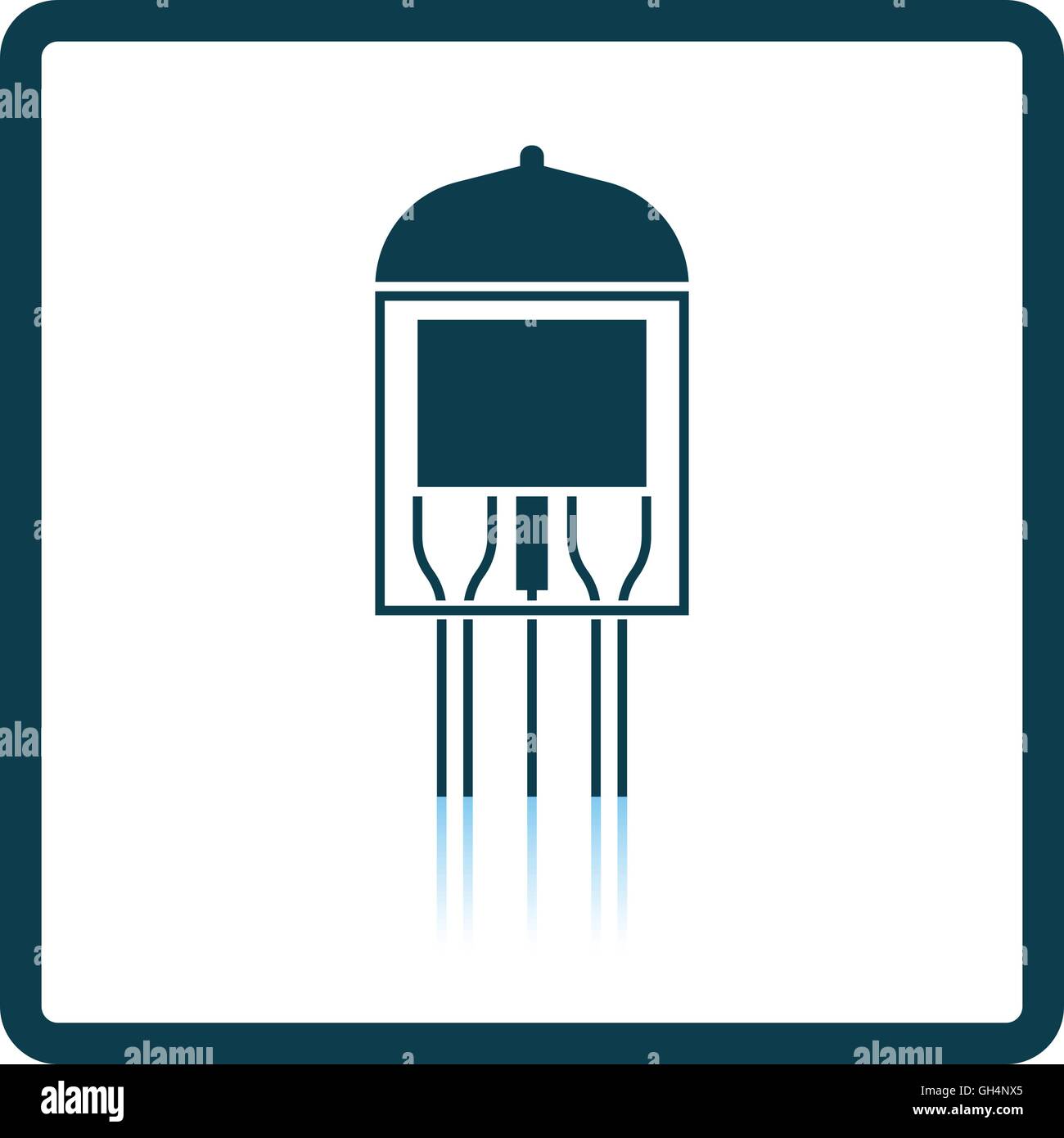 Electronic vacuum tube icon. Shadow reflection design. Vector ...