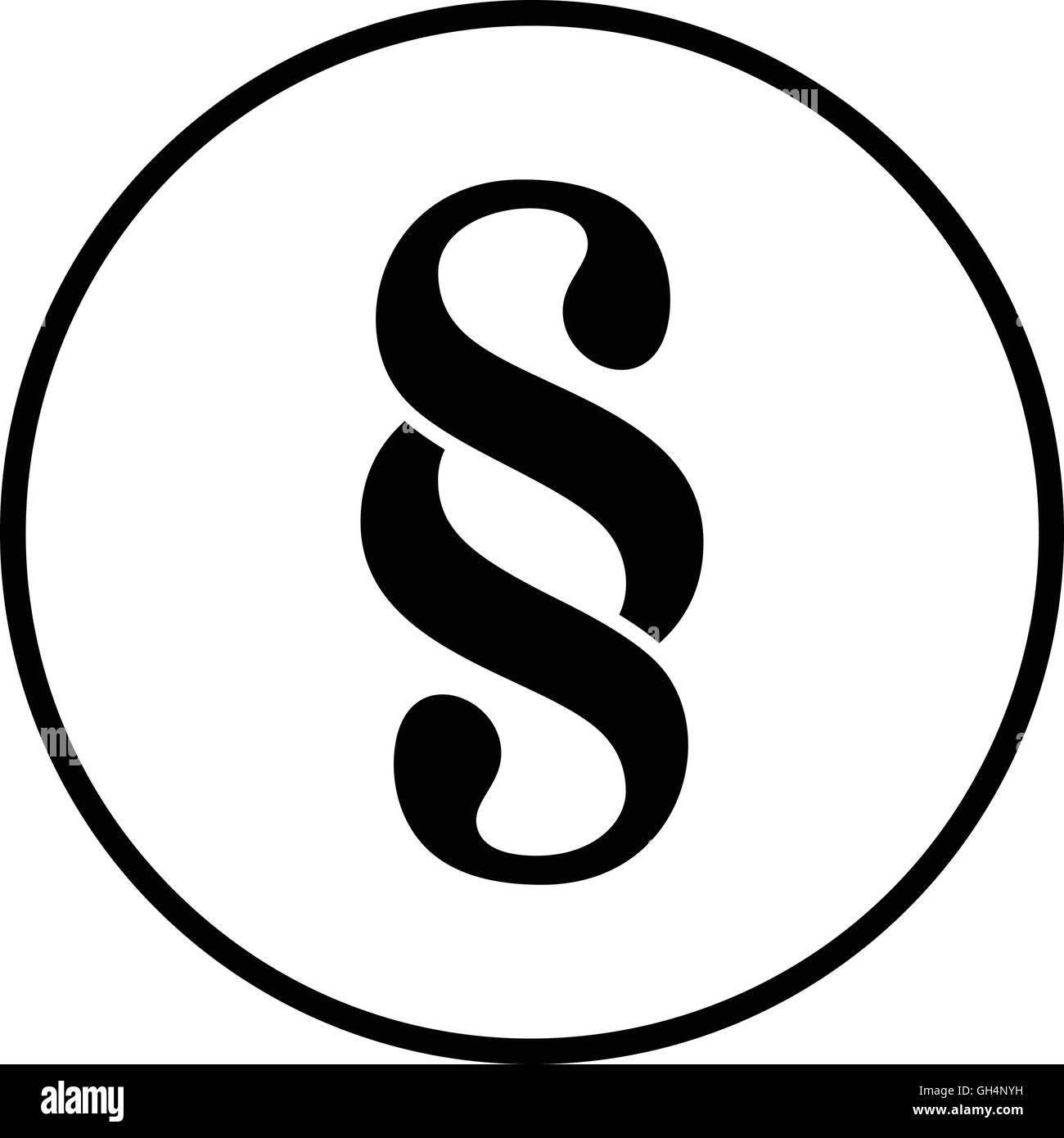 Paragraph symbol icon. Thin circle design. Vector illustration Stock ...