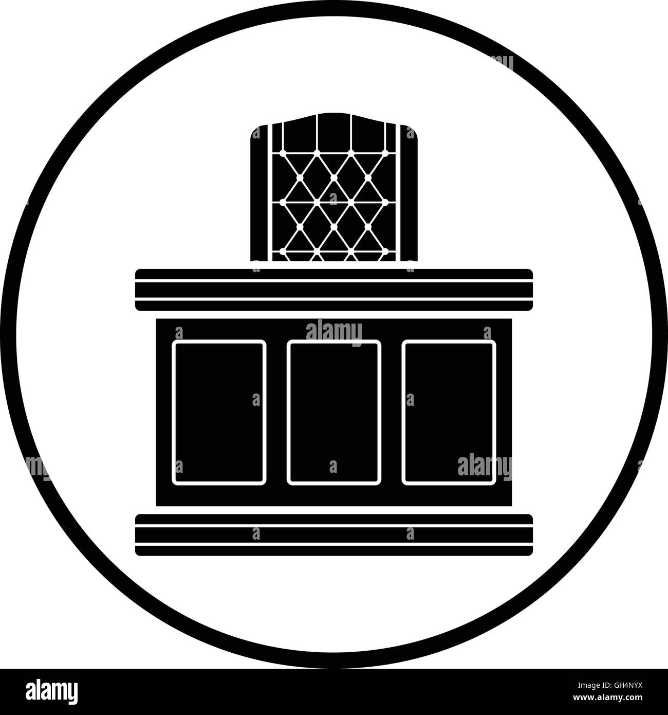 Judge table icon. Thin circle design. Vector illustration Stock Vector ...