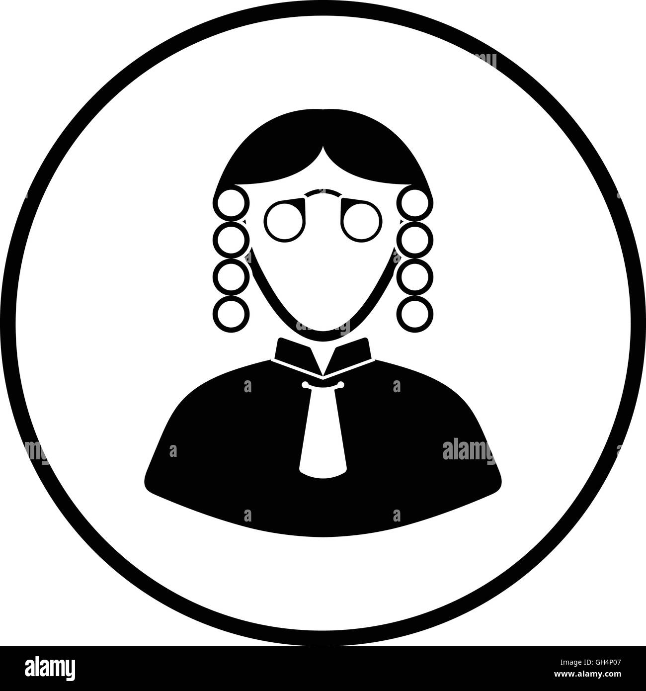 Judge icon. Thin circle design. Vector illustration Stock Vector Image ...