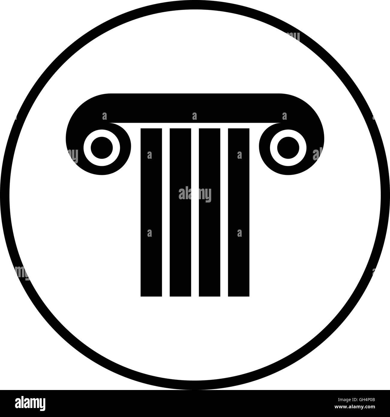 Antique column icon. Thin circle design. Vector illustration Stock ...