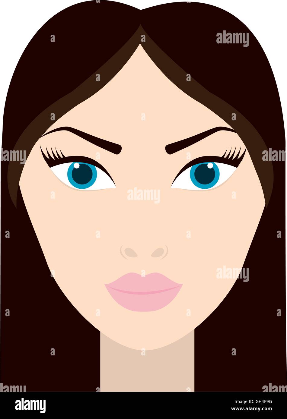 girl woman female face avatar icon. Vector graphic Stock Vector Image ...