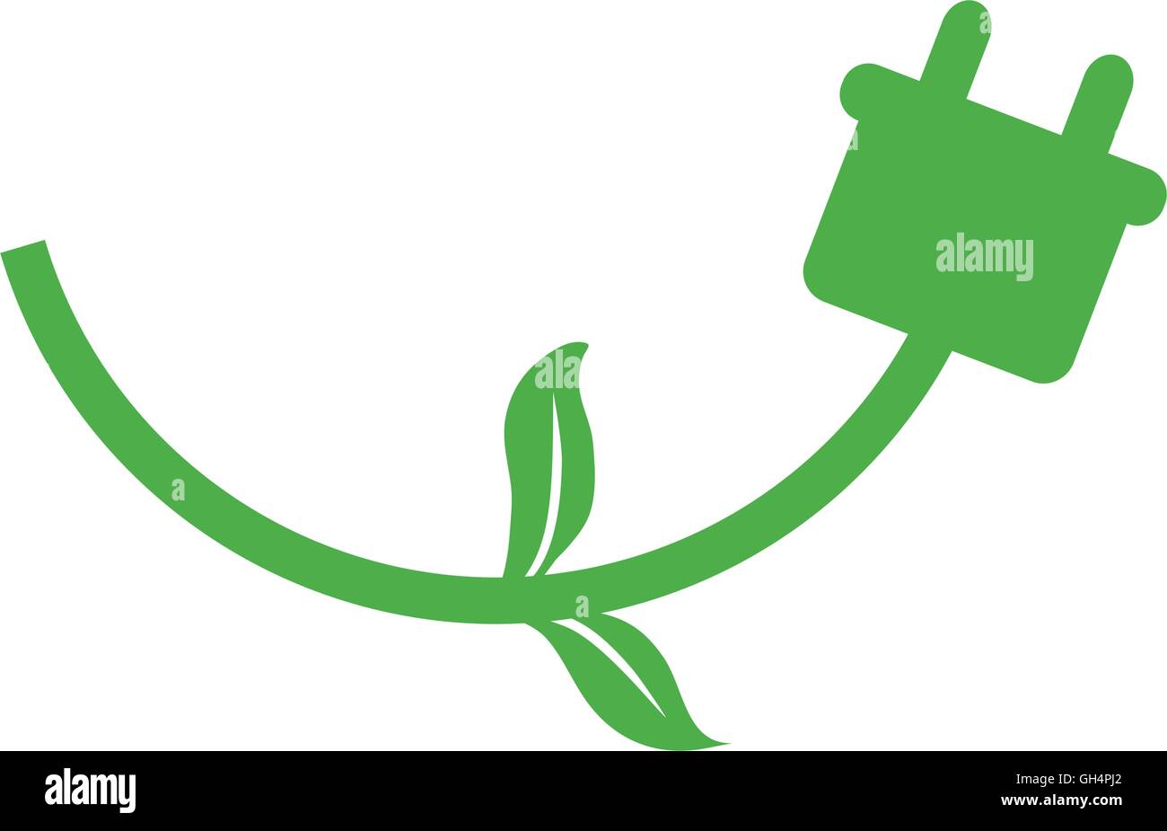 leaf plug ecology renewable icon. Vector graphic Stock Vector Image ...