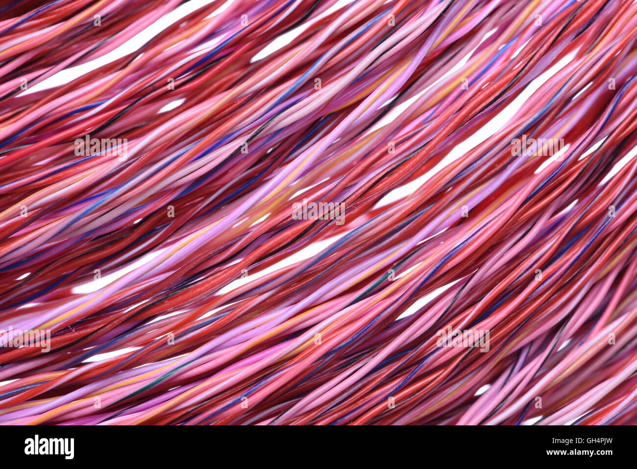 Colored telecommunication cables and wires Stock Photo - Alamy