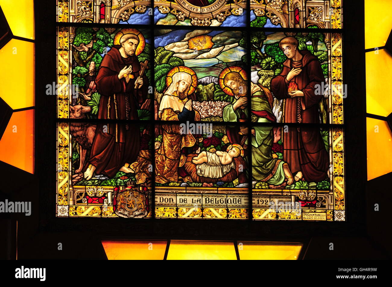 geography / travel, Israel, window mosaic with image of the nativity of ...