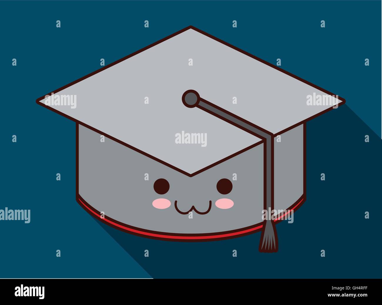 Kawaii graduation cap icon Stock Vector Images - Alamy