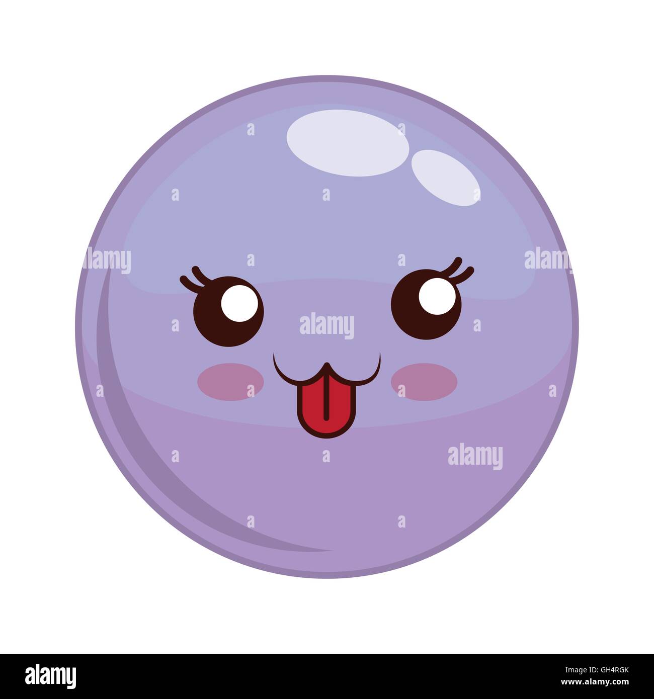 Cute purple kawaii emoticon face hi-res stock photography and images ...