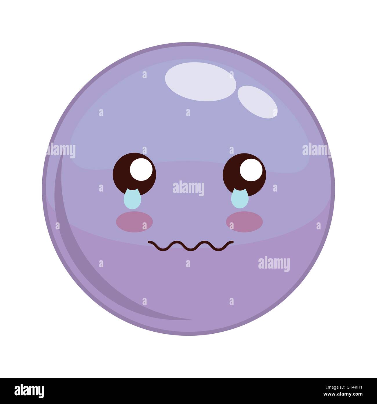 Cute purple kawaii emoticon face Cut Out Stock Images & Pictures - Alamy