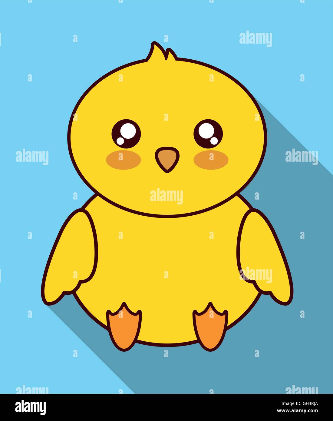 Kawaii chicken icon. Cute animal. Vector graphic Stock Vector Image ...