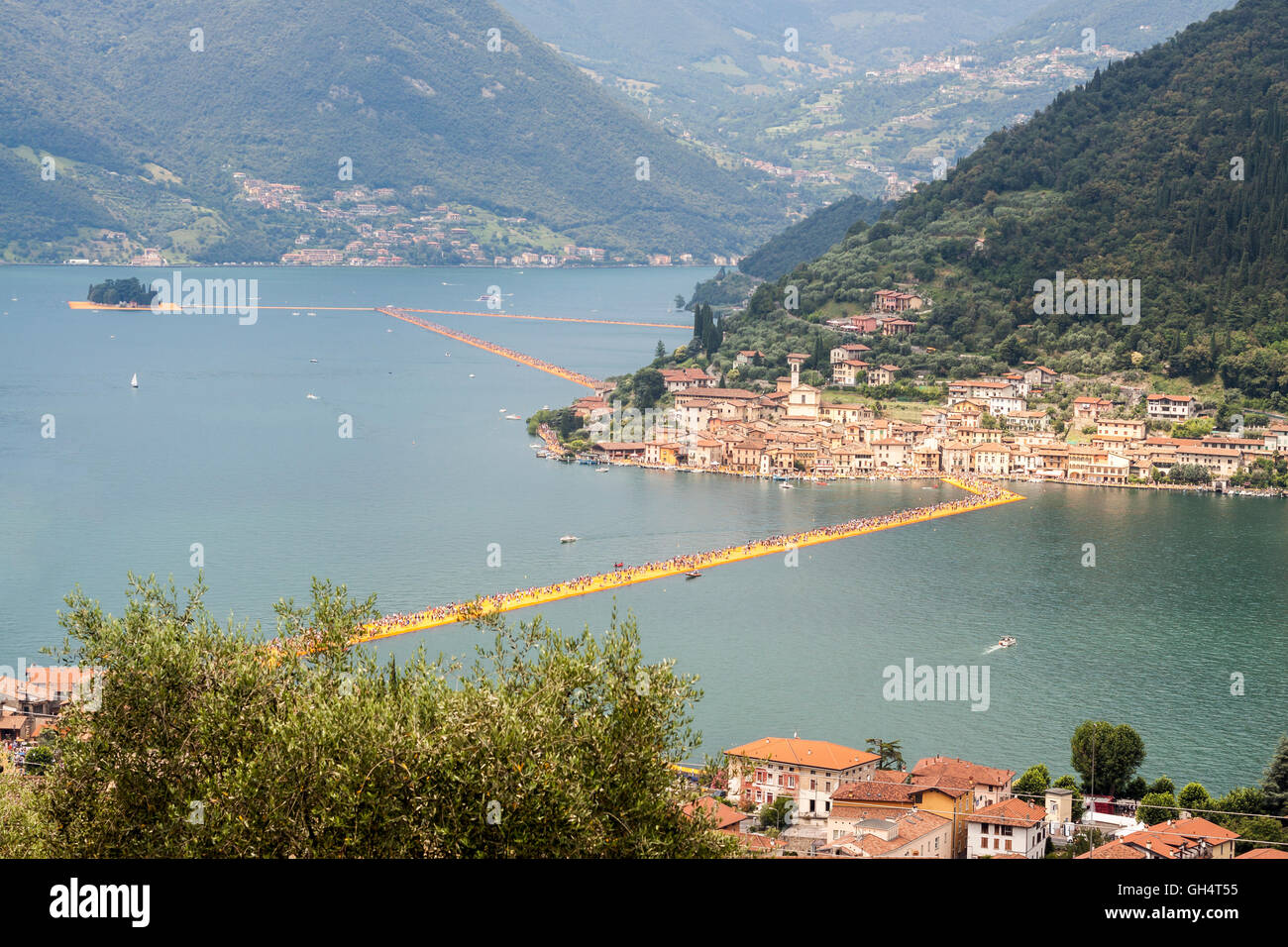 Floating installation created by Christo and Jeanne-Claude artists ...