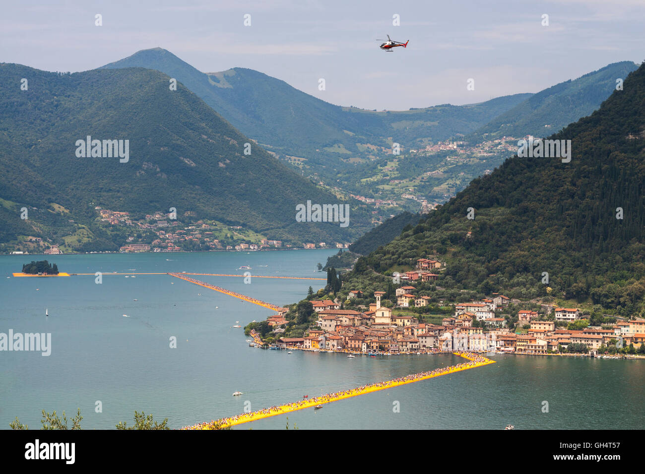 Floating installation created by Christo and Jeanne-Claude artists ...