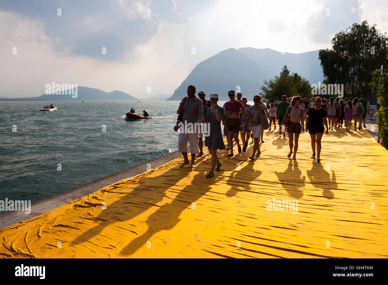 Floating installation created by Christo and Jeanne-Claude artists ...