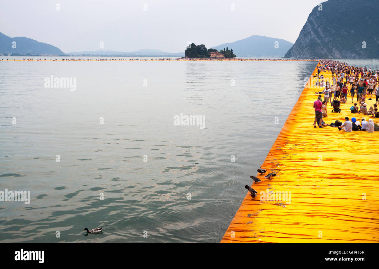 Floating installation created by Christo and Jeanne-Claude artists ...