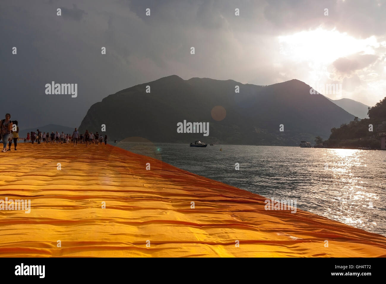 Floating installation created by Christo and Jeanne-Claude artists ...