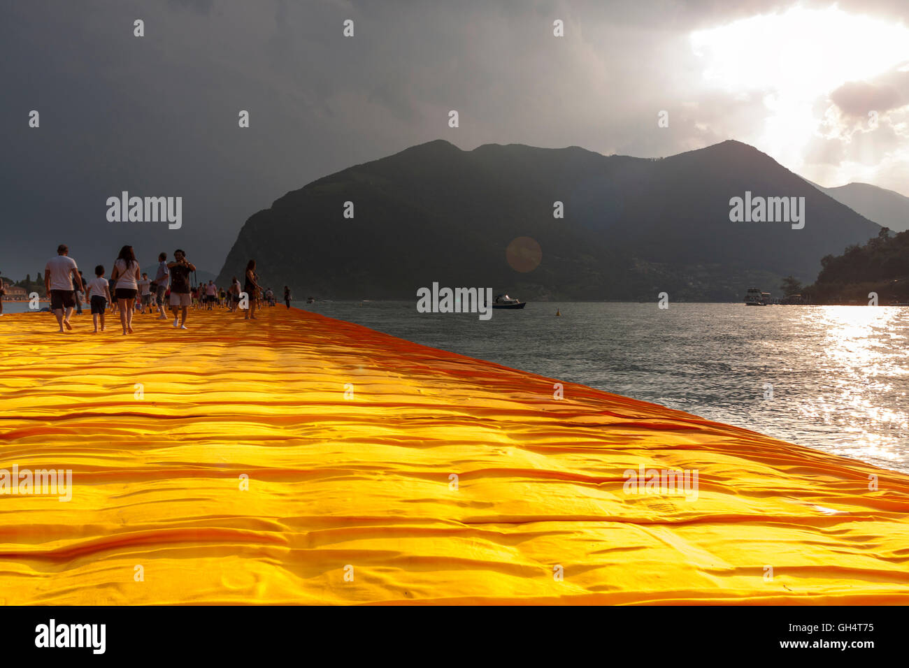 Floating installation created by Christo and Jeanne-Claude artists ...