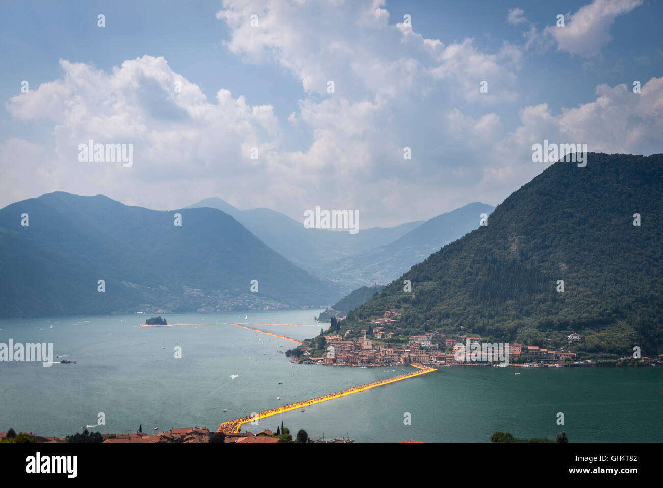 Floating installation created by Christo and Jeanne-Claude artists ...