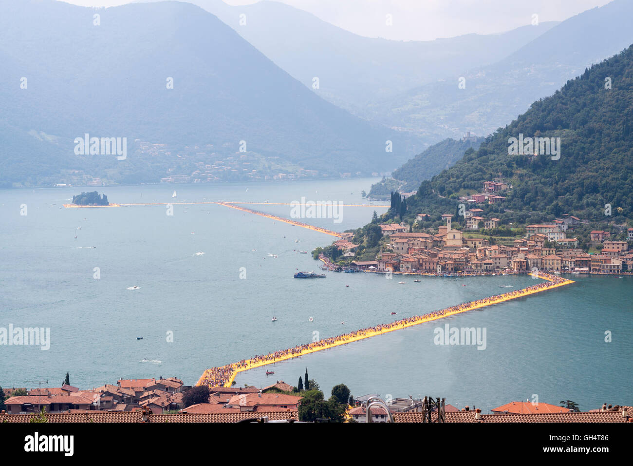 Floating installation created by Christo and Jeanne-Claude artists ...