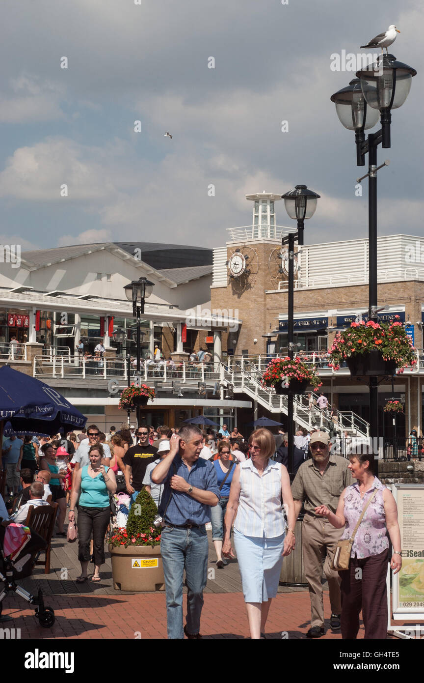 Cardiff Bay,Mermaid Quay Restaurant and Shopping Destination Stock ...