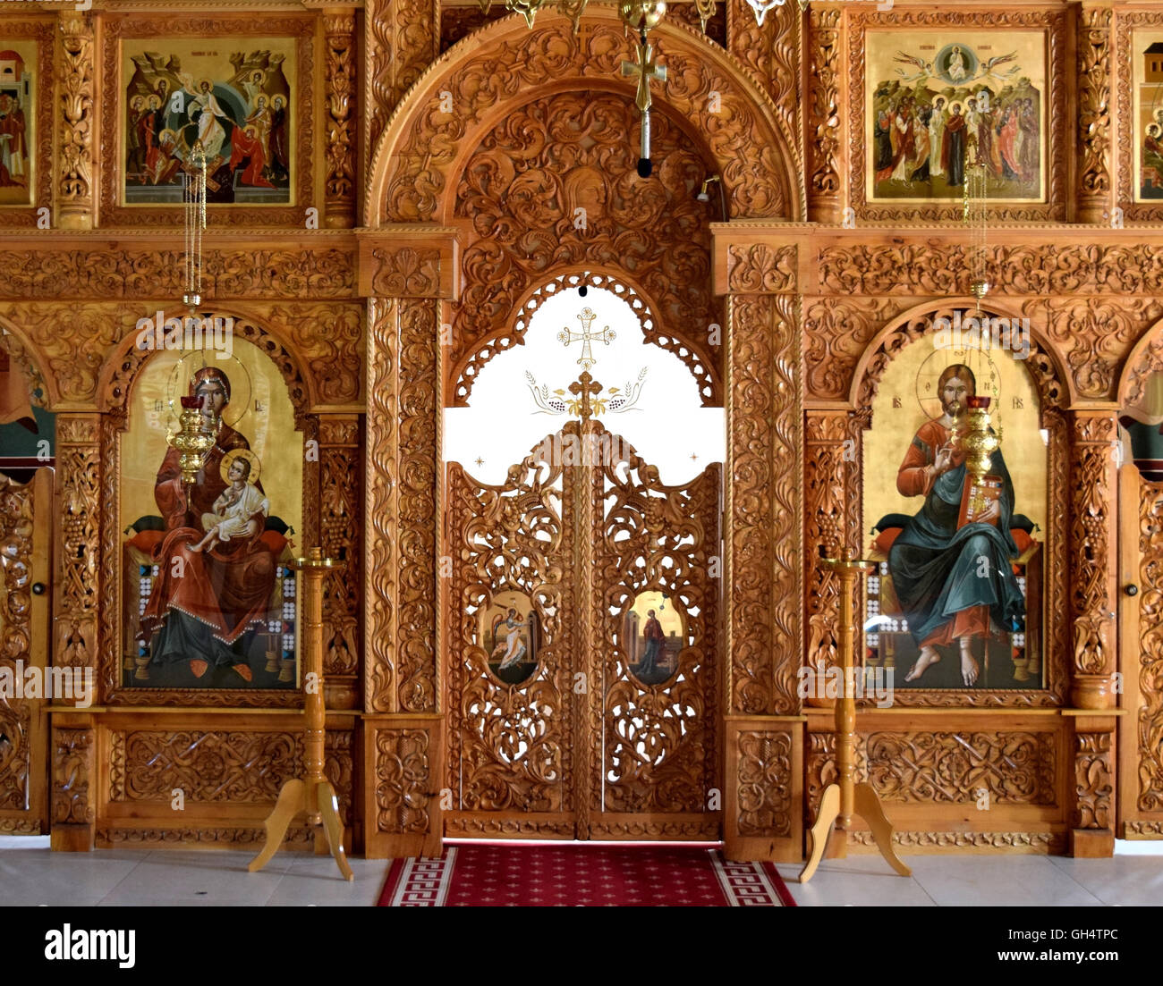 religious altar view inside Sag Monastery Timisoara Stock Photo - Alamy
