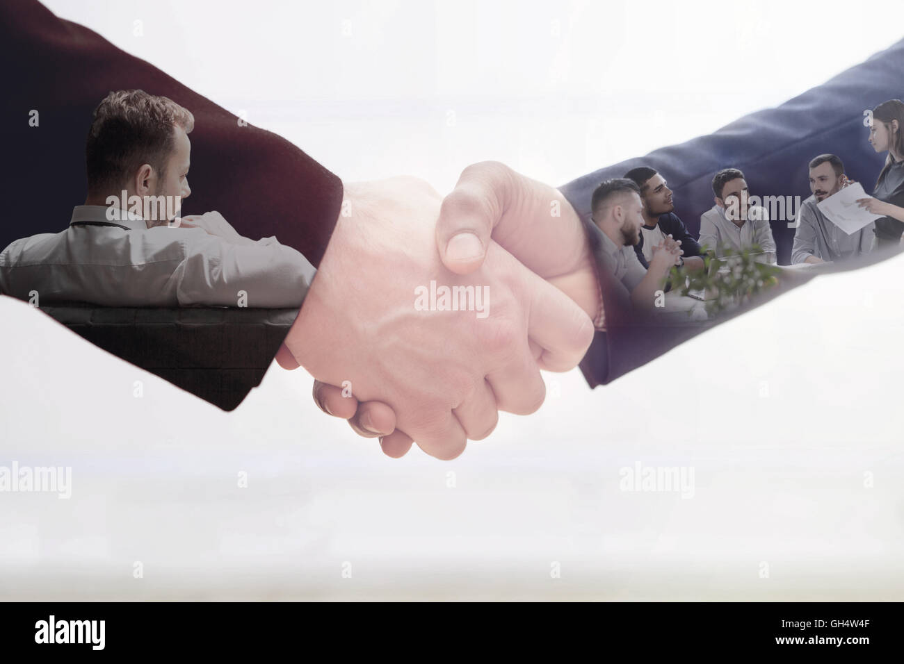 Business handshake on white Stock Photo - Alamy