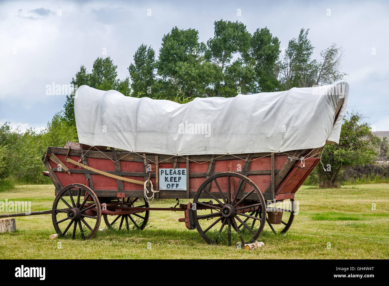Historic wagon at Fort Bridger State Historic Site, Wyoming, USA Stock ...