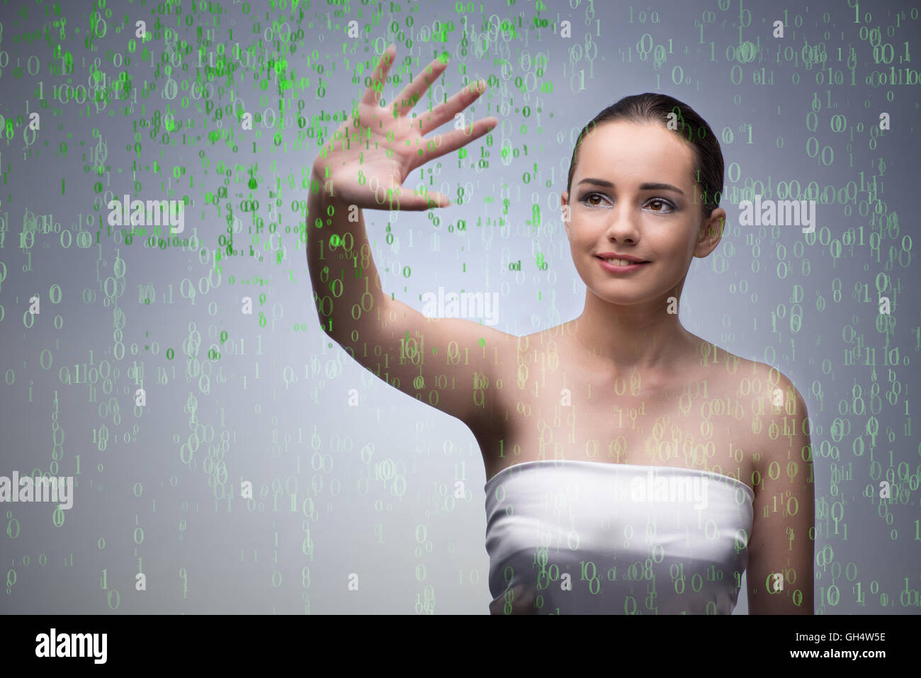 Young woman in digital concept Stock Photo - Alamy
