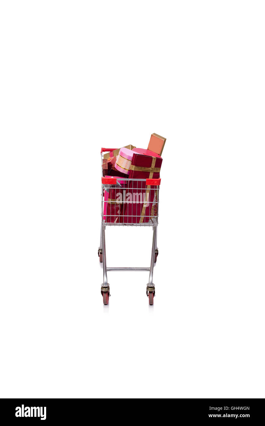 Shopping cart trolley isolated on the white background Stock Photo - Alamy