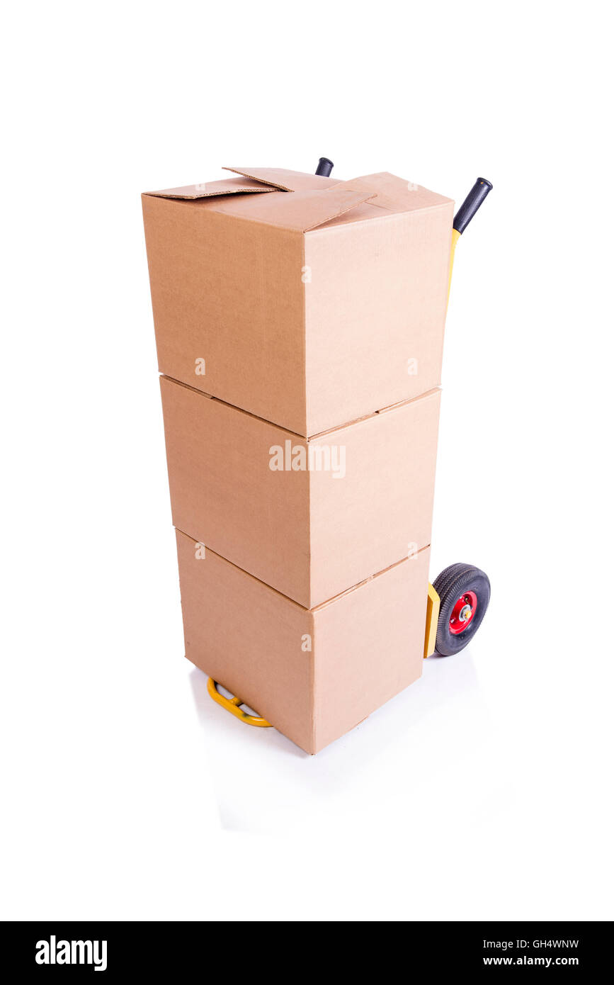Shipping cart isolated on the white background Stock Photo - Alamy