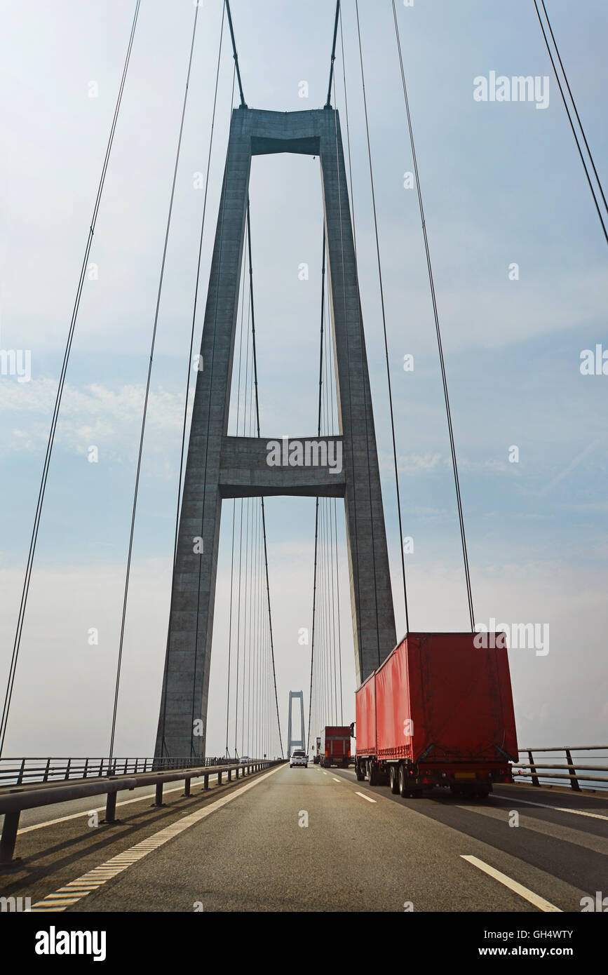 Road through the bridge in Denmark Stock Photo - Alamy