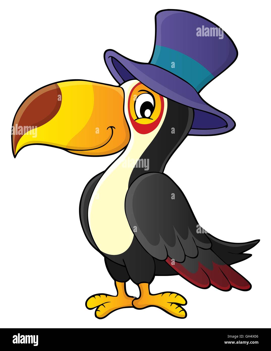 Toucan with hat theme image 1 - picture illustration Stock Photo - Alamy