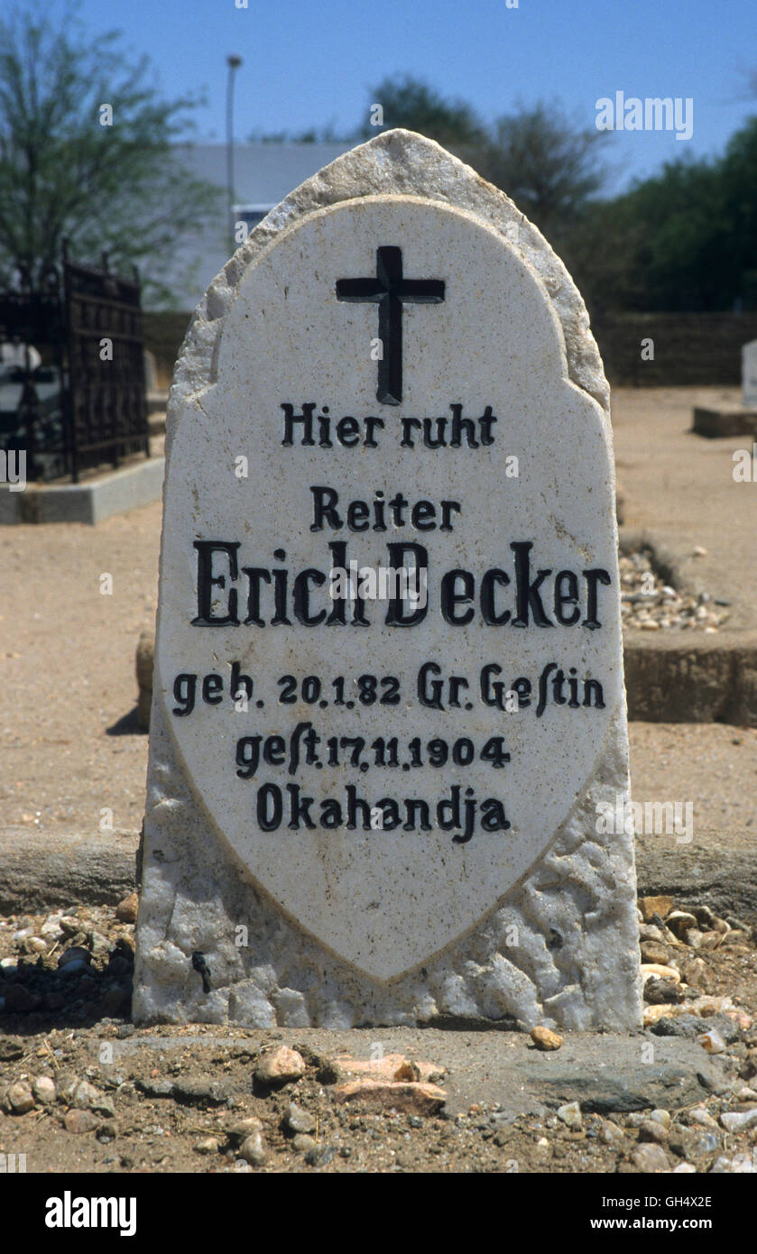 geography / travel, Namibia, gravestone for person killed in action ...