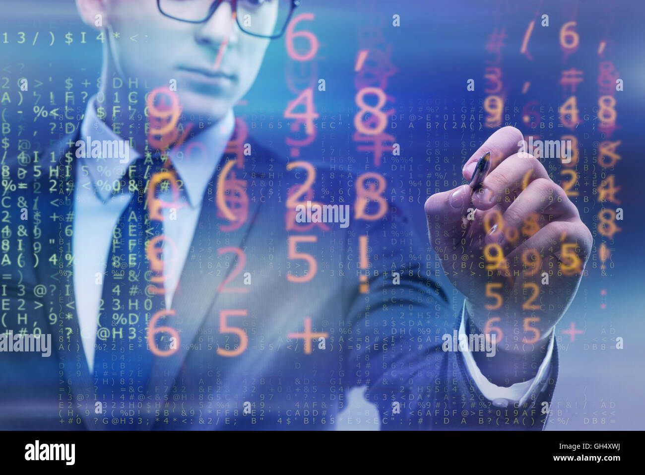 Businessman of digital age in concept Stock Photo - Alamy