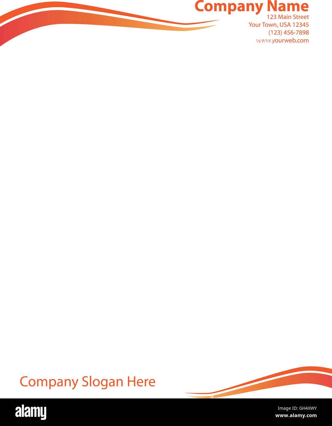 Red orange wave border hi-res stock photography and images - Alamy