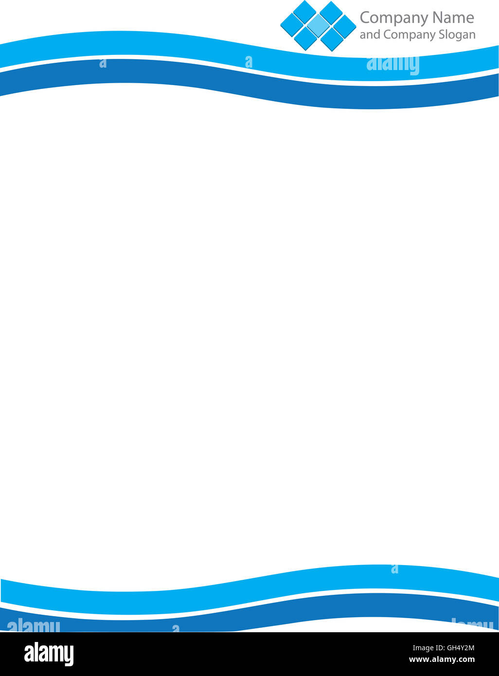 Blue wave letterhead template circle hi-res stock photography and ...