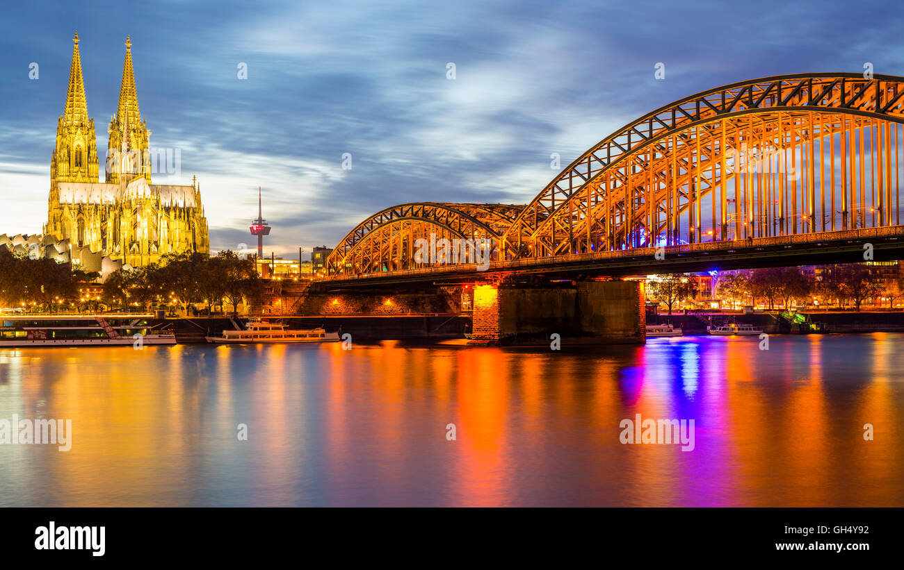 geography / travel, Germany, North Rhine-Westphalia, Cologne, city view ...