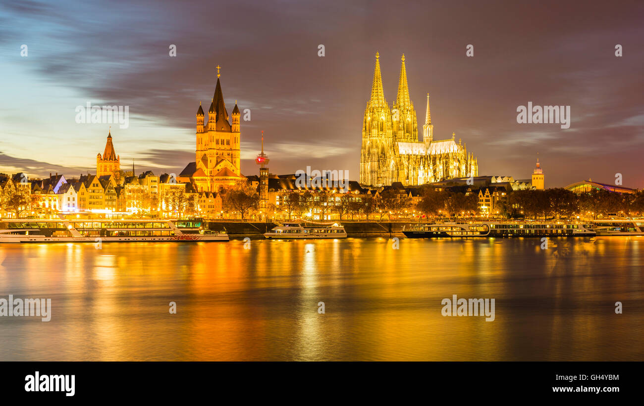 geography / travel, Germany, North Rhine-Westphalia, Cologne, city view ...