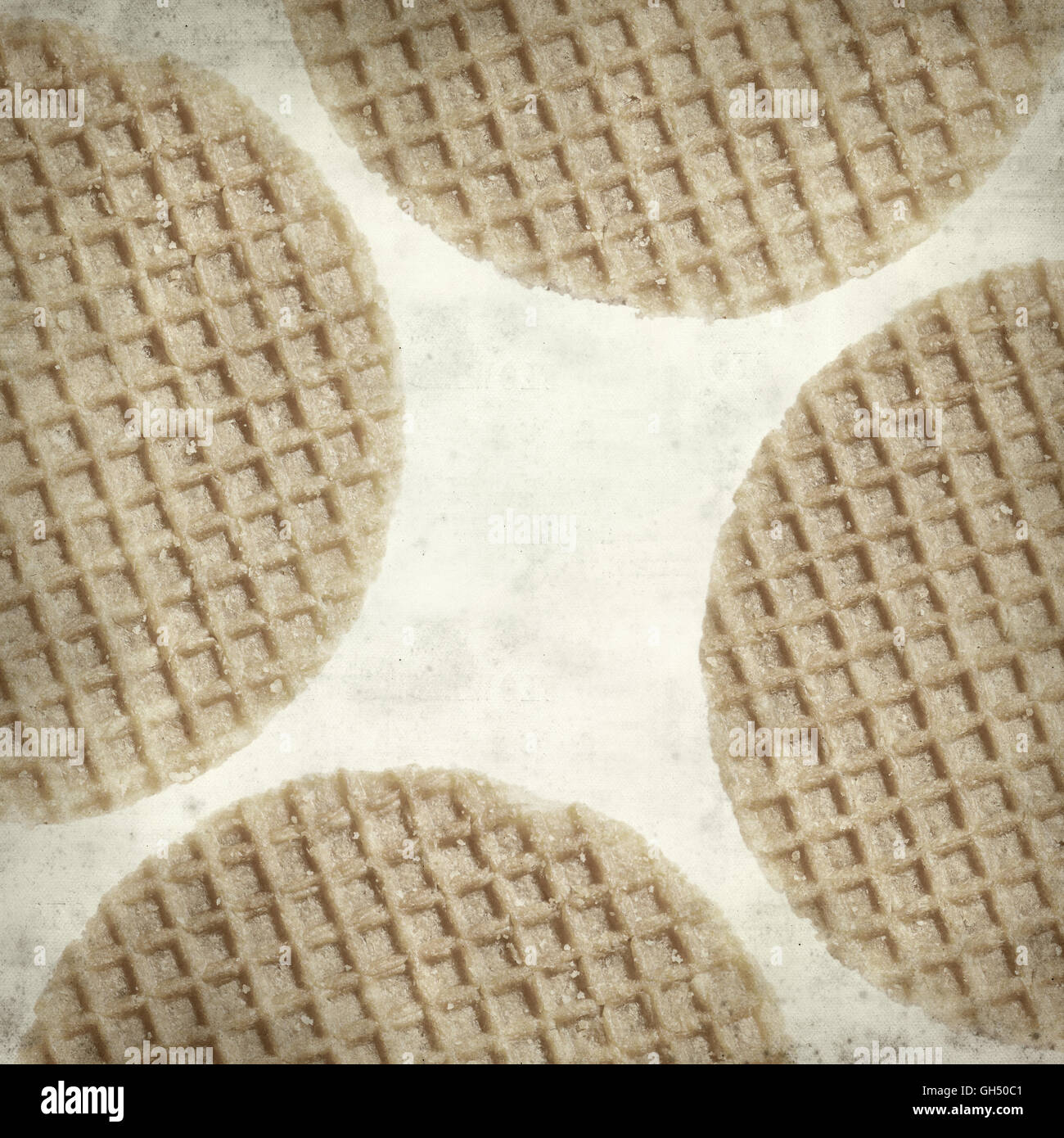 textured old paper background with dutch syrup waffle Stock Photo - Alamy