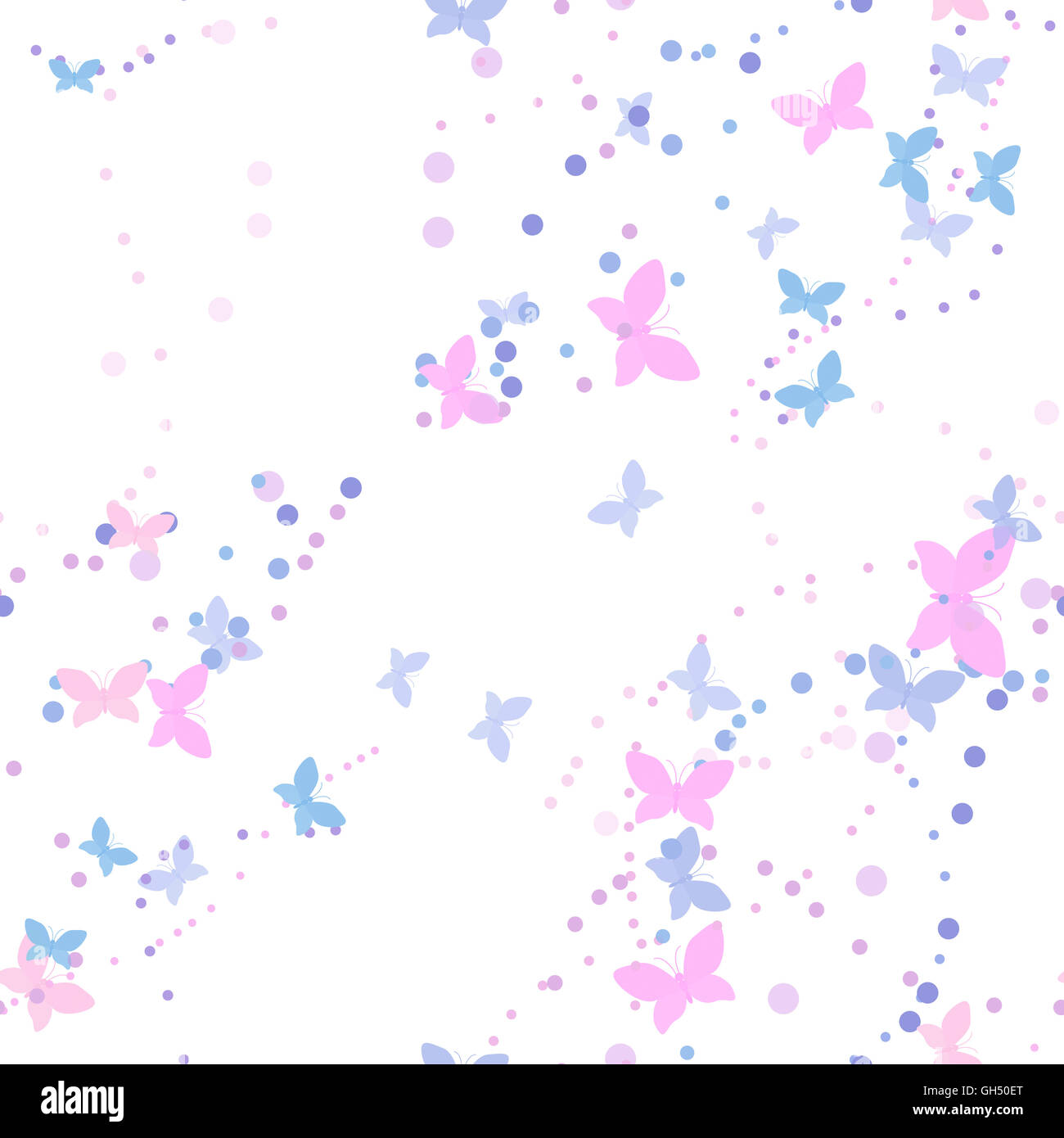 seamless repeatable graphic background of butterflies and dot trails ...