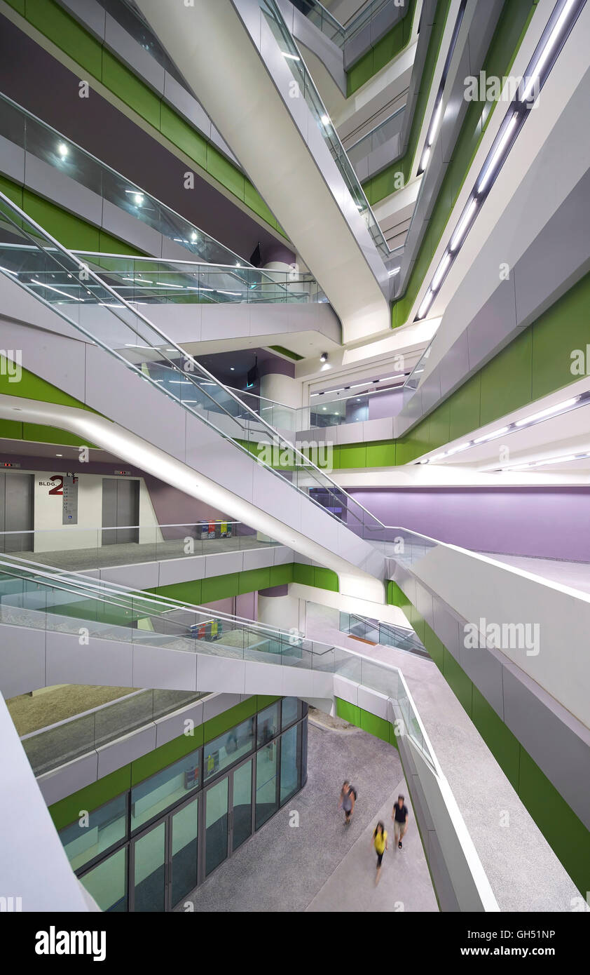 Crossing of staircases in full-height atrium. Singapore University of ...
