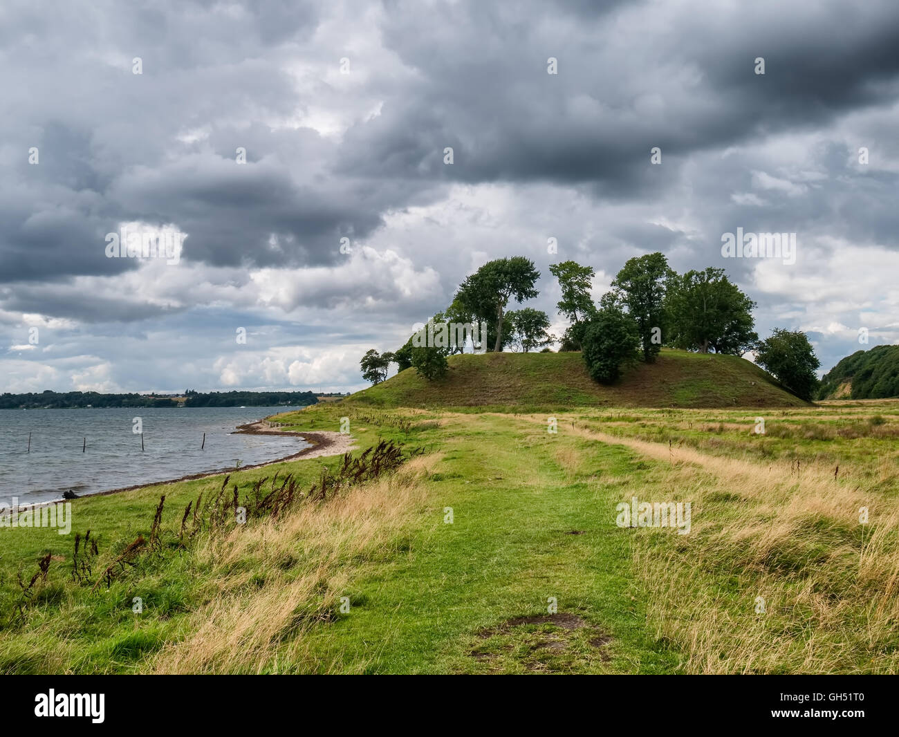 Hindsgavl mounds of the old medieval castle, Denmark Stock Photo - Alamy