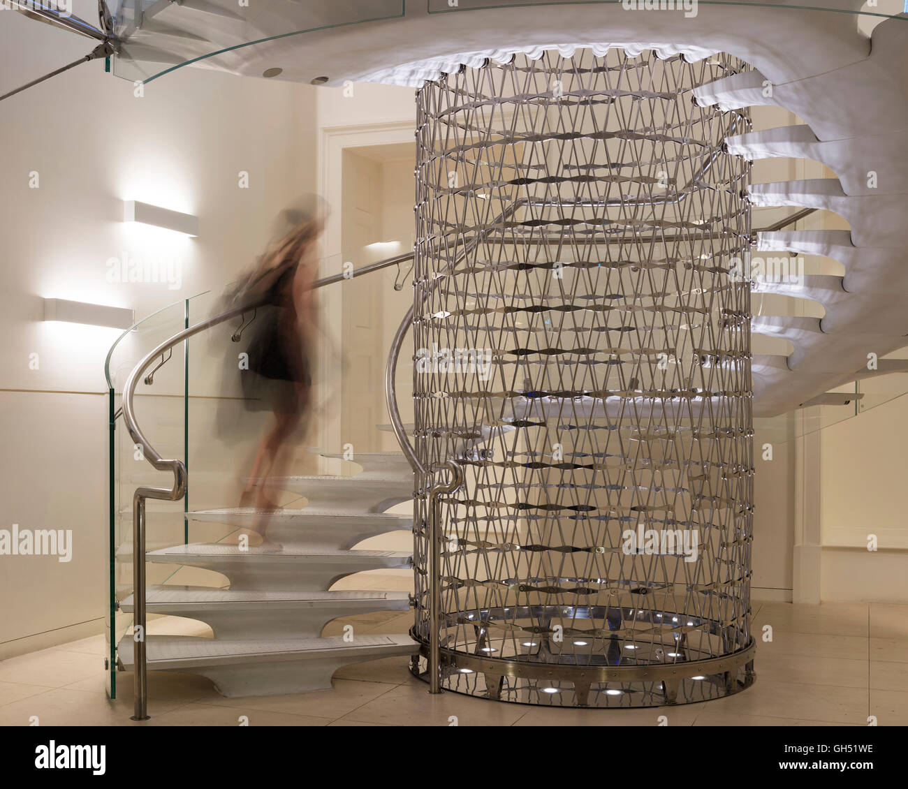 Oblique view of basement level. Staircase in Somerset House, London ...