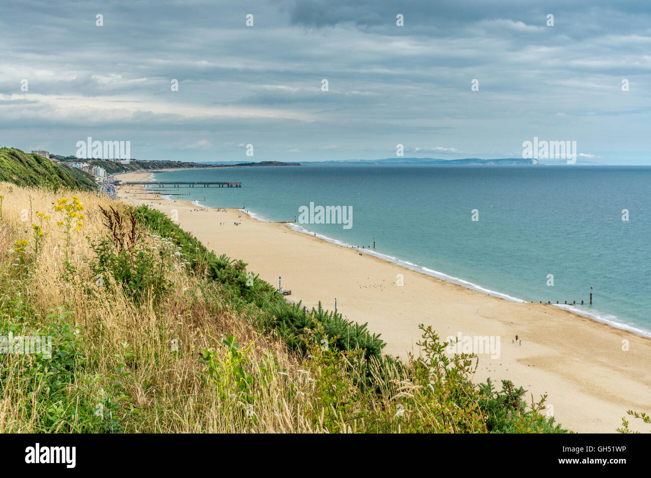 View of the beach at Boscombe Stock Photo - Alamy