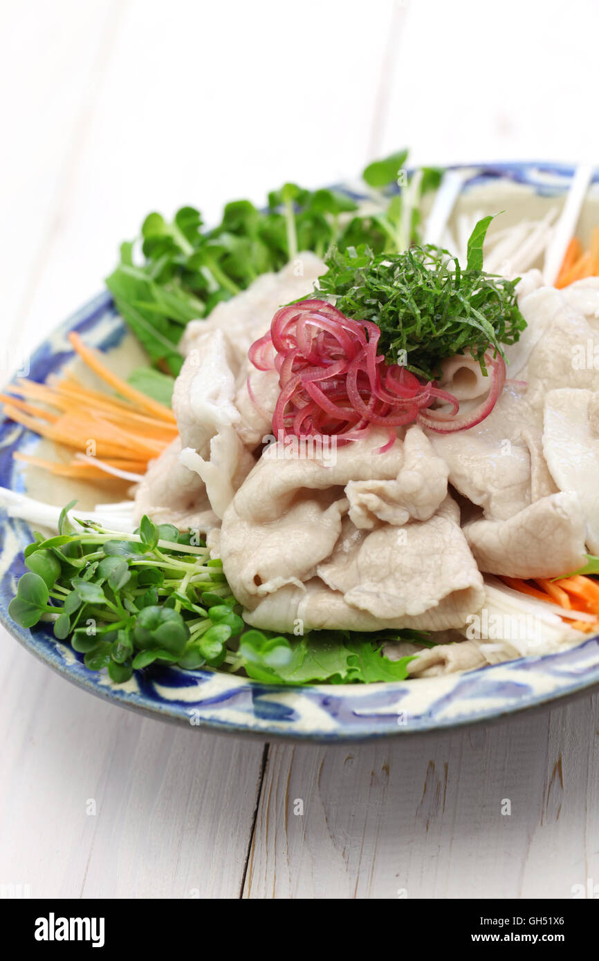 rei shabu, cold pork salad, japanese summer cuisine Stock Photo - Alamy