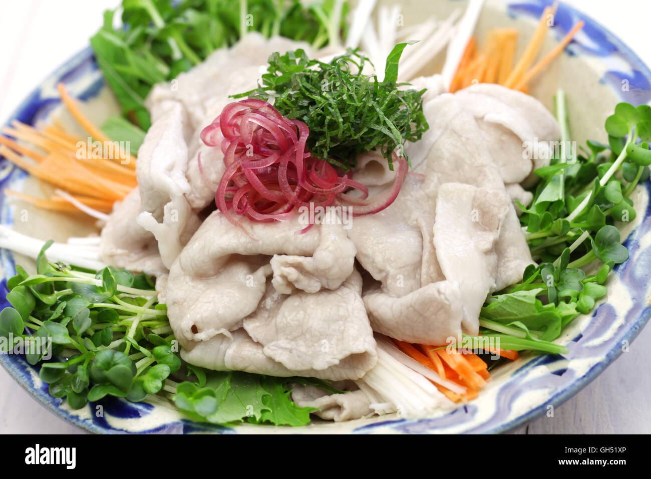 rei shabu, cold pork salad, japanese summer cuisine Stock Photo - Alamy