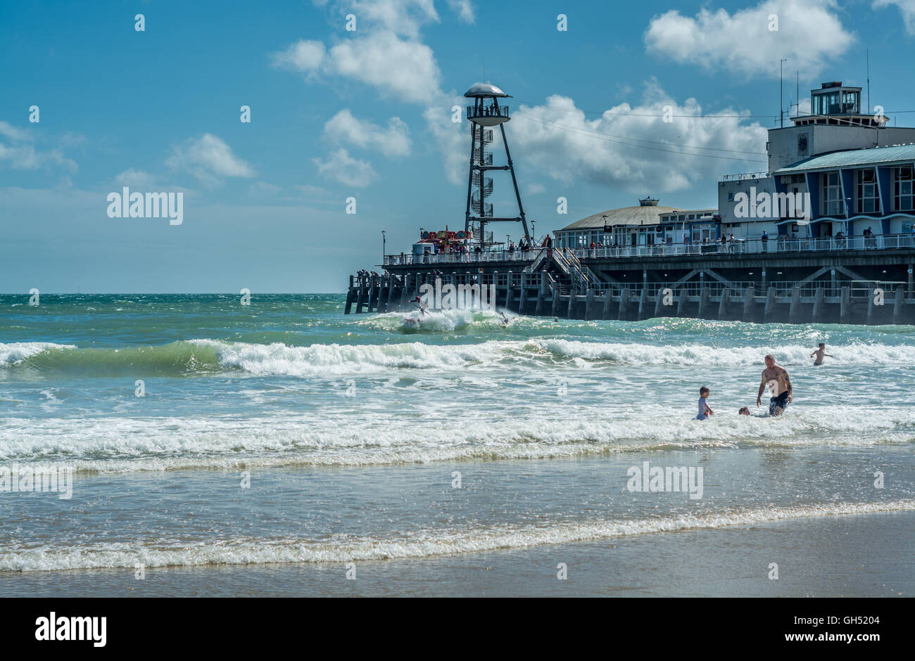 A view of Bournemouth Pier from the beach Stock Photo - Alamy
