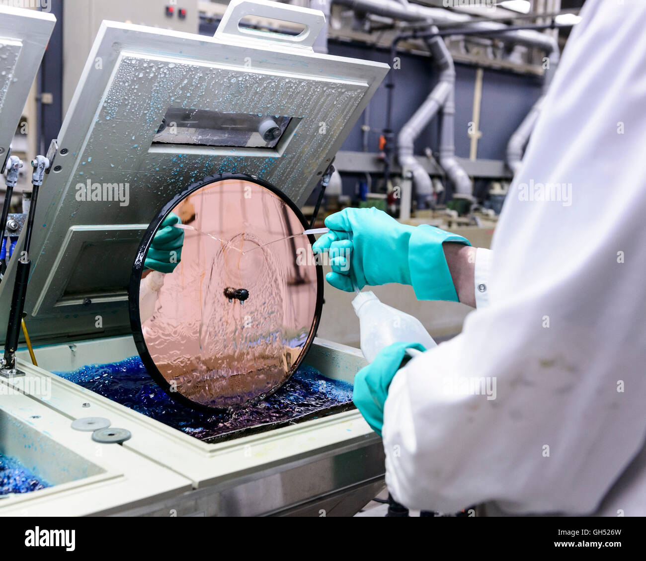 Making a negative of the master. Record Industry Vinyl Factory, Haarlem ...