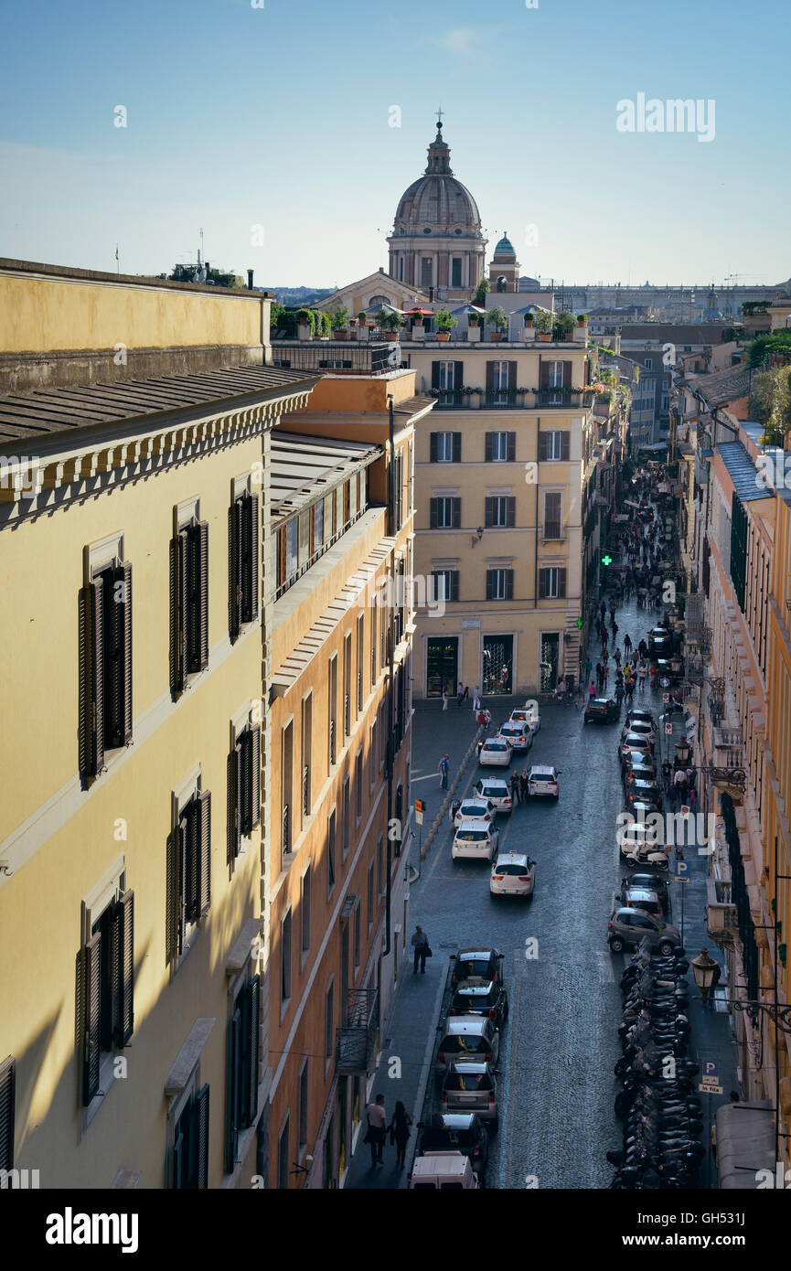 Rome rooftop street view with ancient architecture in Italy Stock Photo ...