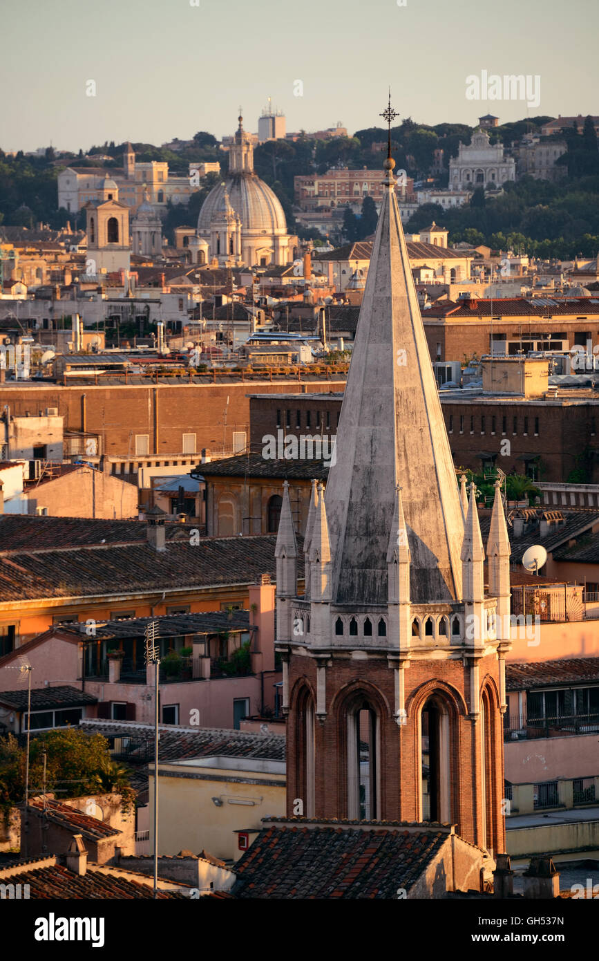 Rome rooftop view with ancient architecture in Italy Stock Photo - Alamy