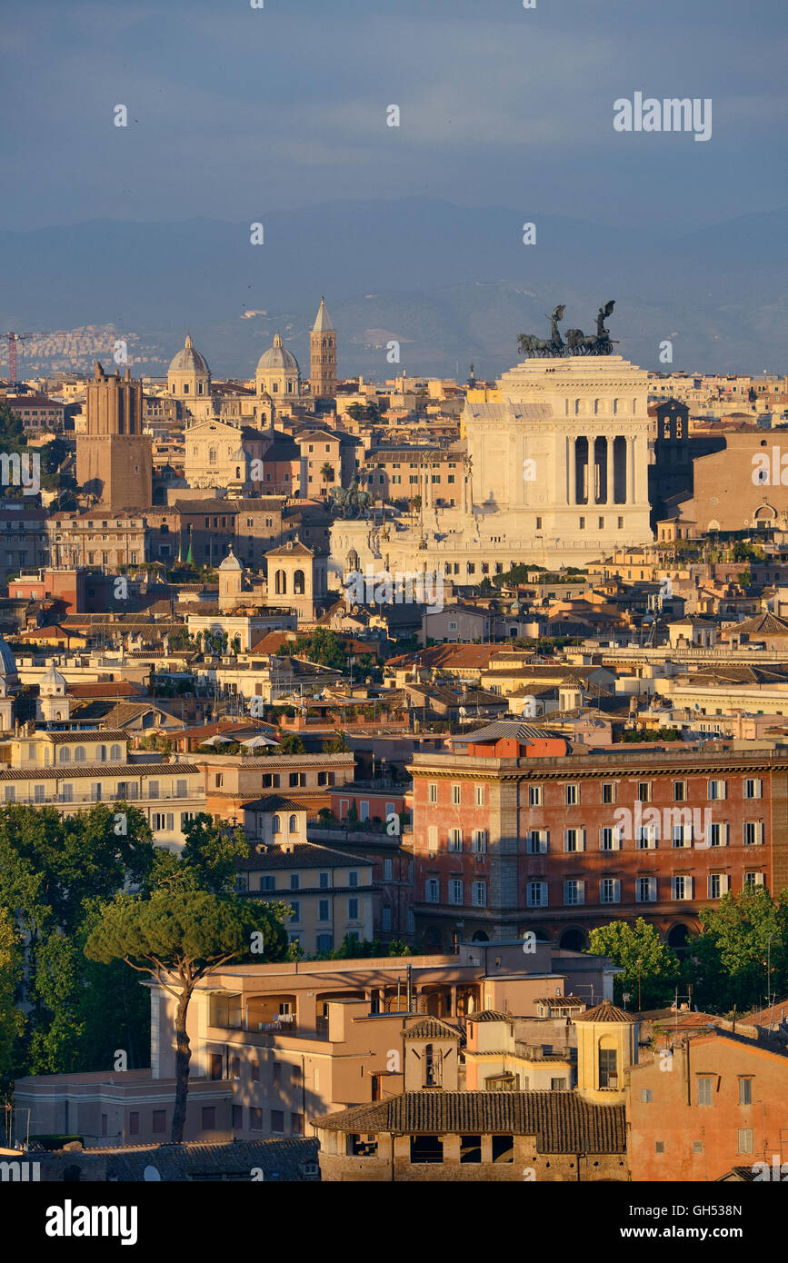 Rome rooftop view with ancient architecture in Italy Stock Photo - Alamy